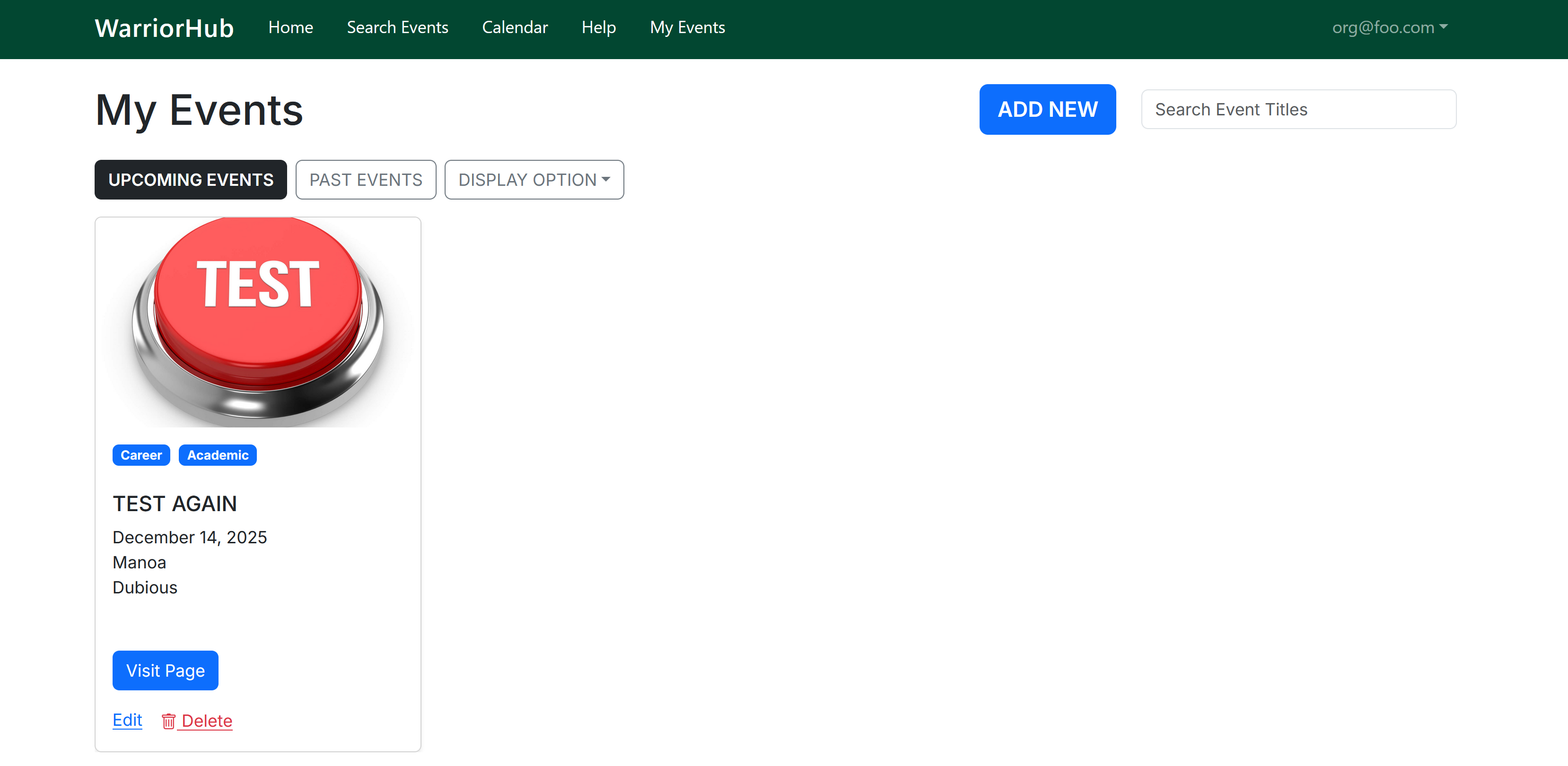 WarriorHub: UH Mānoa Event Scheduler | WarriorHub