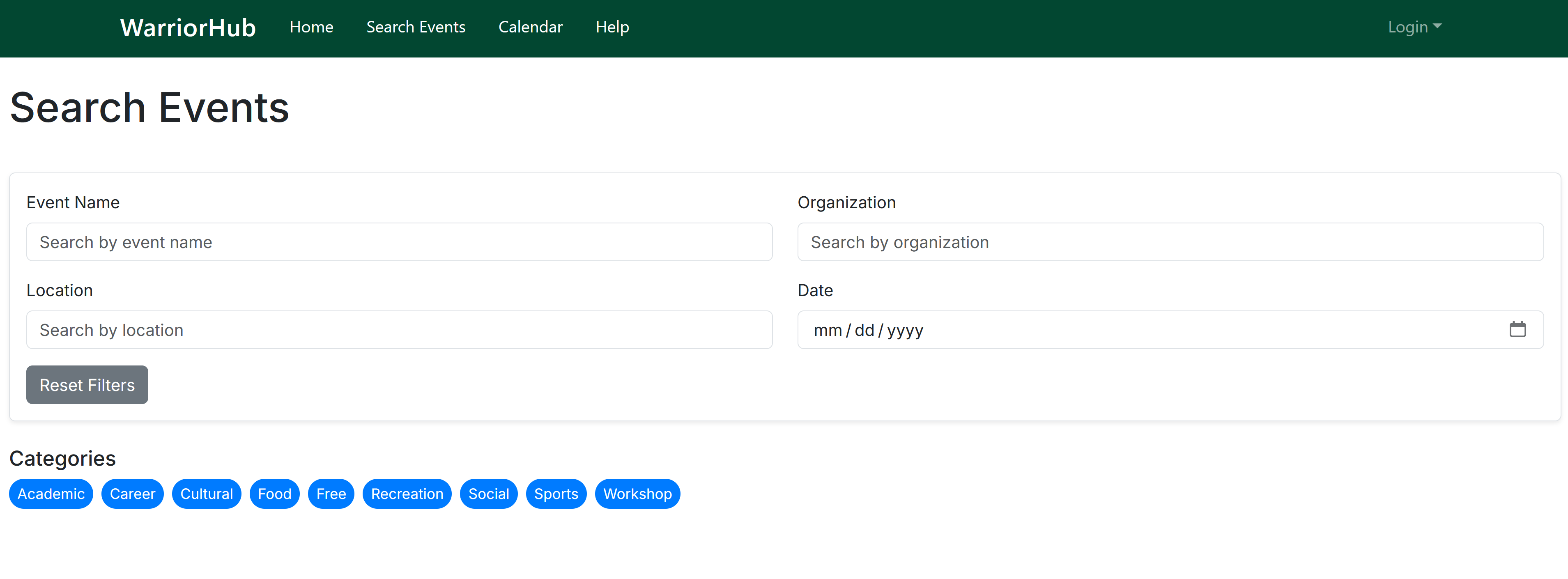 WarriorHub: UH Mānoa Event Scheduler | WarriorHub